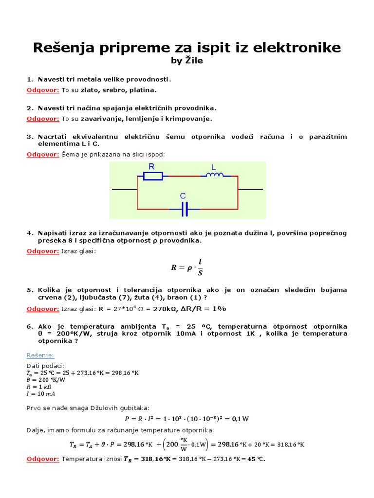 El - Ispit - Resenja - Ispravljeni 30 I 31 | PDF