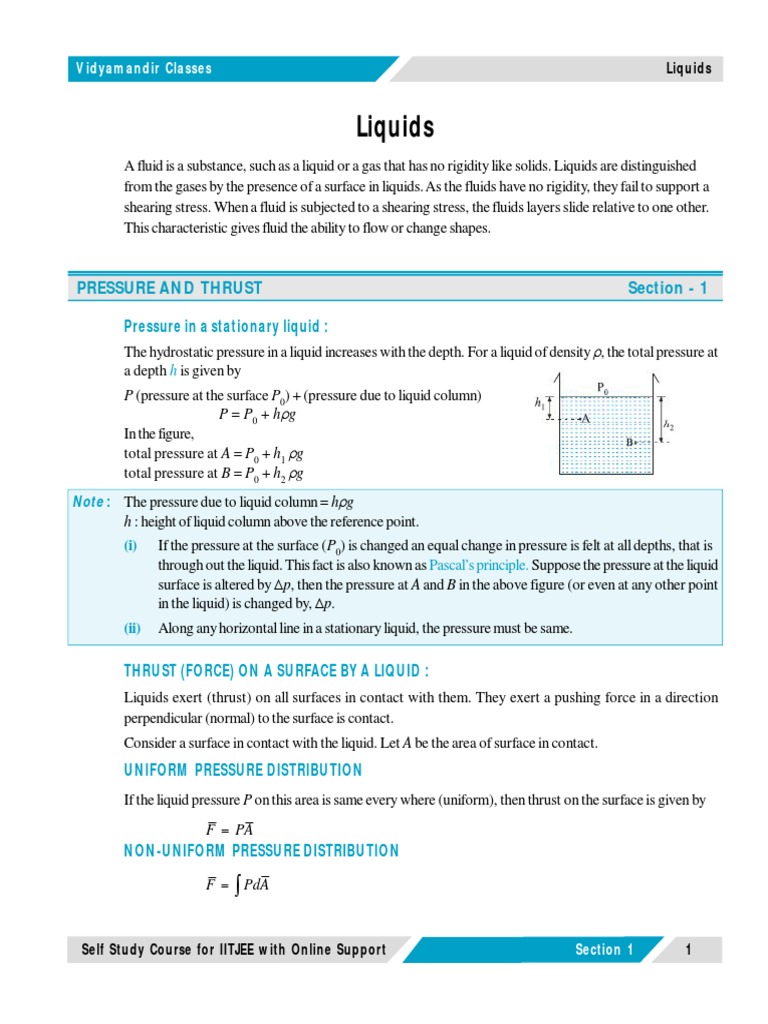 Liquids | PDF | Buoyancy | Pressure