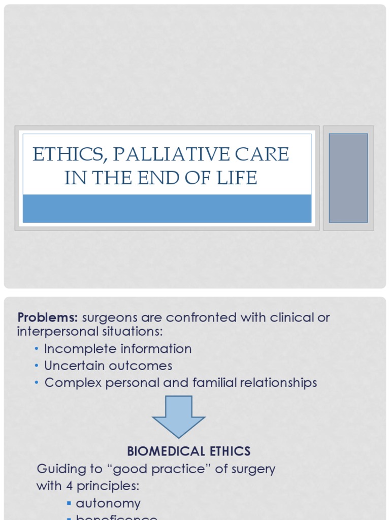 Ethics, Palliative Care in The End of | PDF | Palliative Care ...