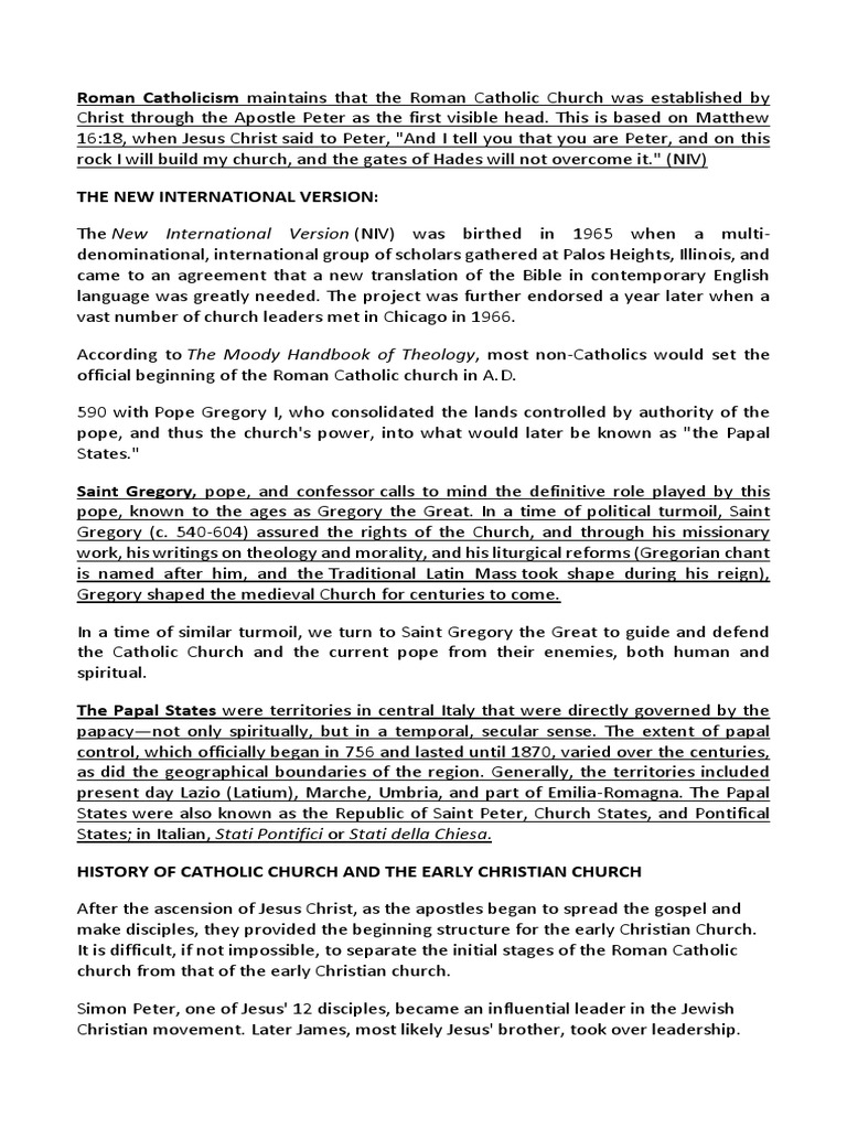 Roman Catholicism | PDF | Catholic Church | Eastern Orthodox Church