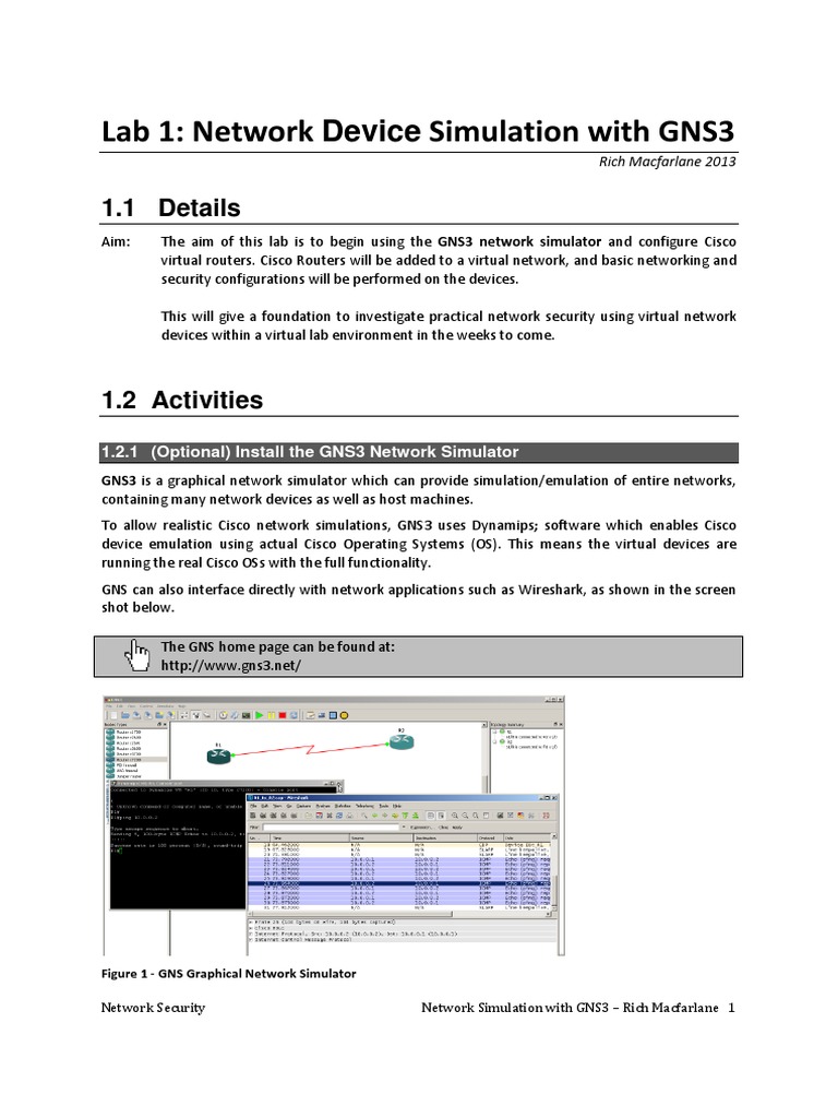 Lab1 GNS3 Configuration PDF | PDF