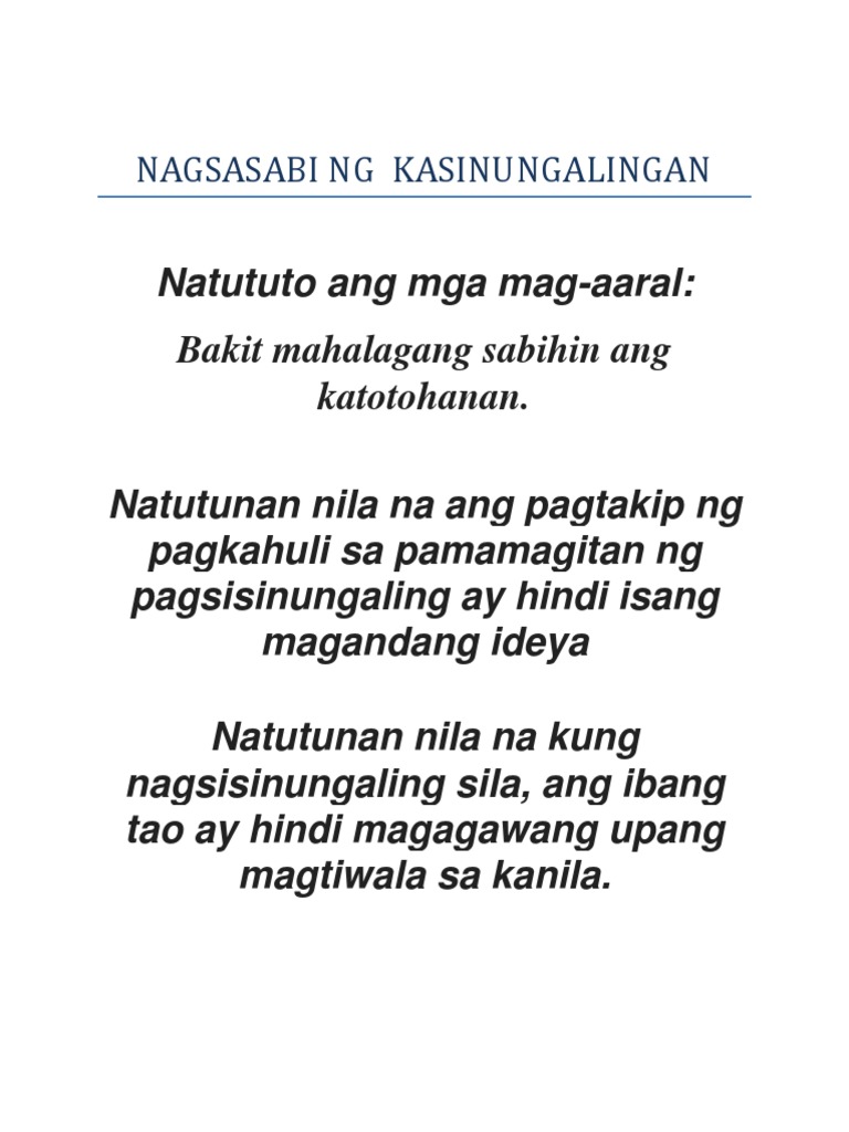 Nagsasabi NG Kasinungalingan | PDF