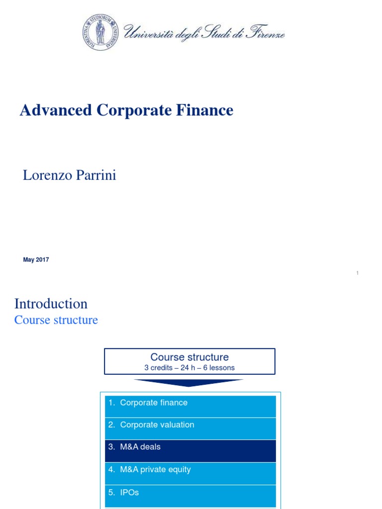 Corporate Finance Lesson 3 | PDF | Mergers And Acquisitions | Due Diligence