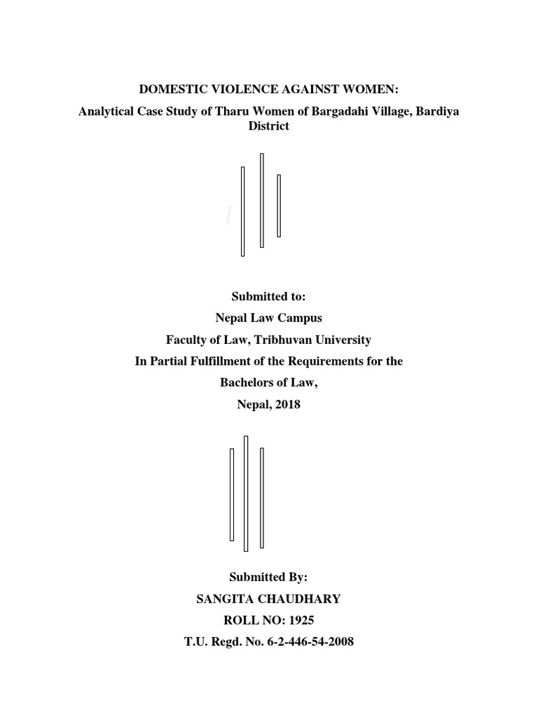 Cover Page LLB Report | PDF | Domestic Violence | Violence
