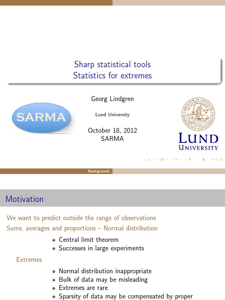 Sharp Statistical Tools Statistics For Extremes: Georg Lindgren | PDF ...