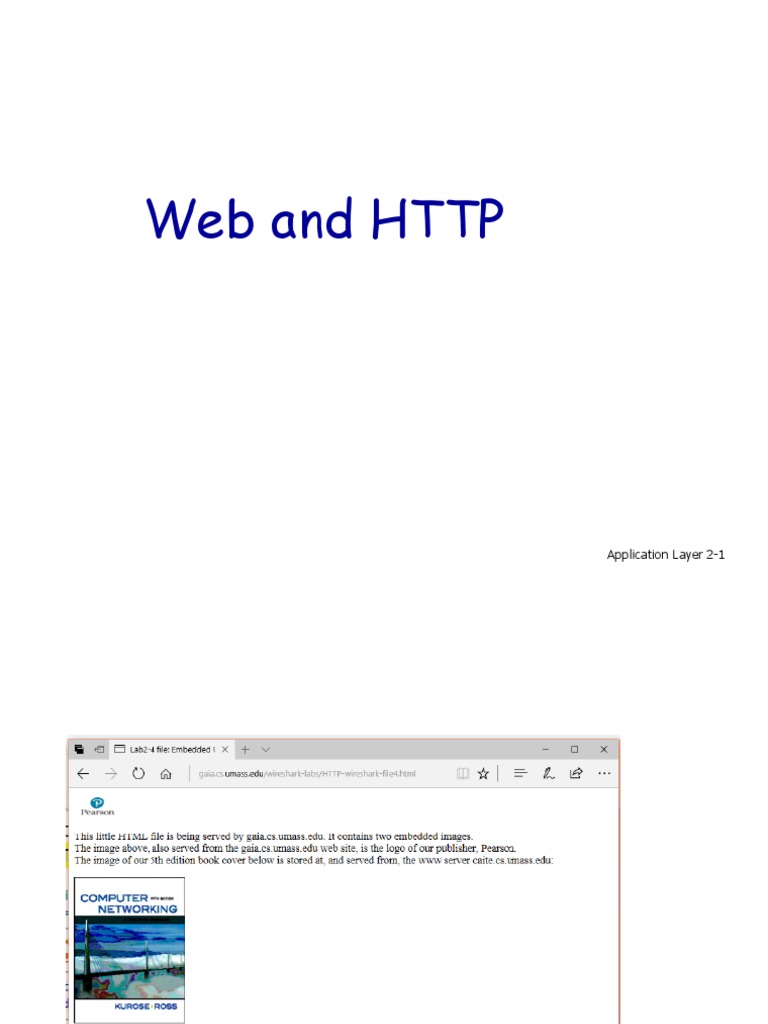 Web and HTTP: Application Layer 2-1 | PDF | Hypertext Transfer Protocol ...