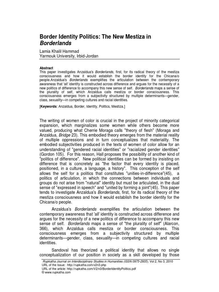 Border Identity Politics | PDF | Identity (Social Science) | Consciousness