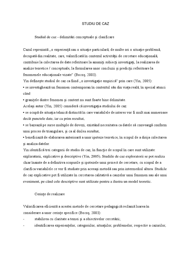 Studiu De Caz