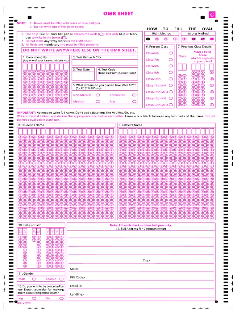 OMR-sheet Sample | PDF