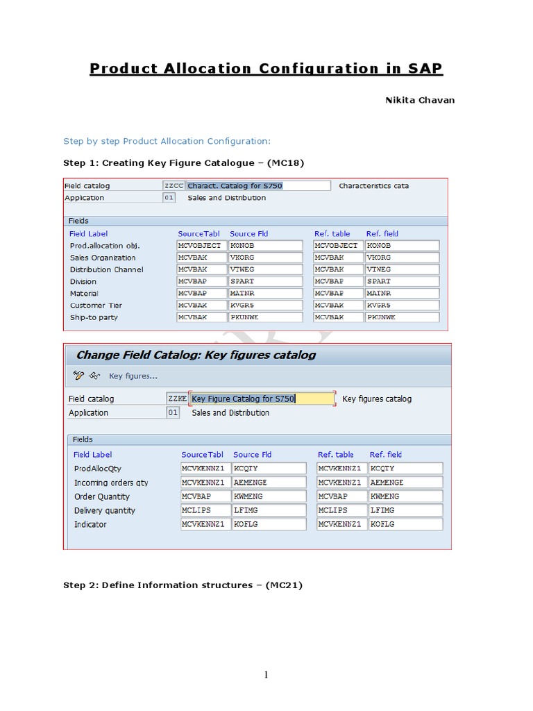 Product Allocation Configuration in SAP: Nikita Chavan | PDF | Business | Technology & Engineering