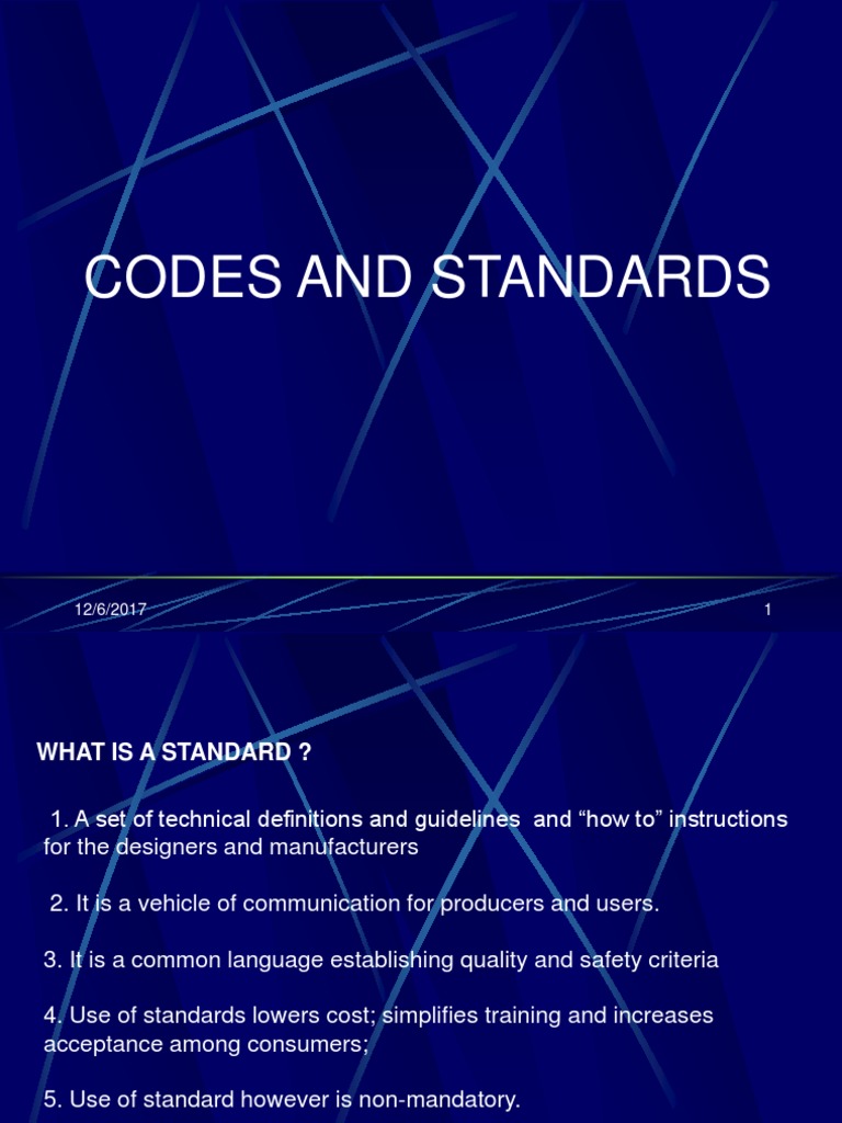 Codes and Standards | PDF | Standardization | Pipe (Fluid Conveyance)