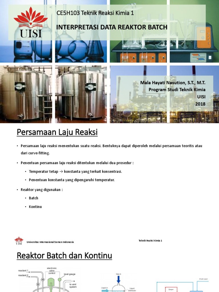 Interpretasi Data Reaktor Batch PDF | PDF