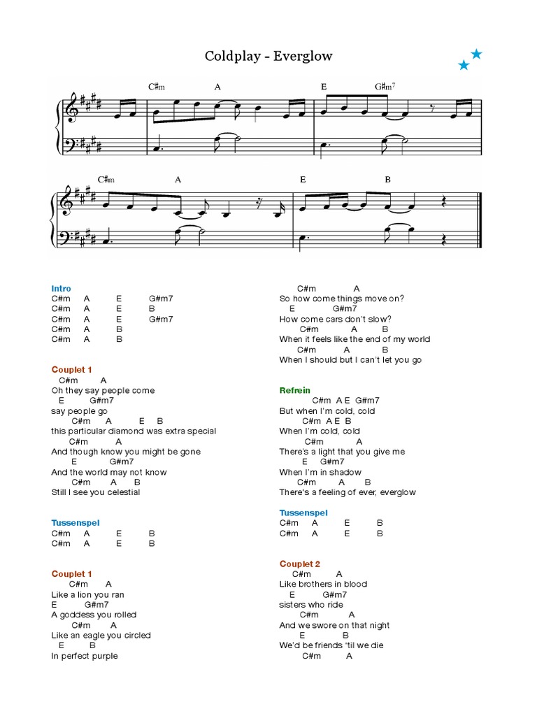 Coldplay Everglow Easy | PDF | Leisure