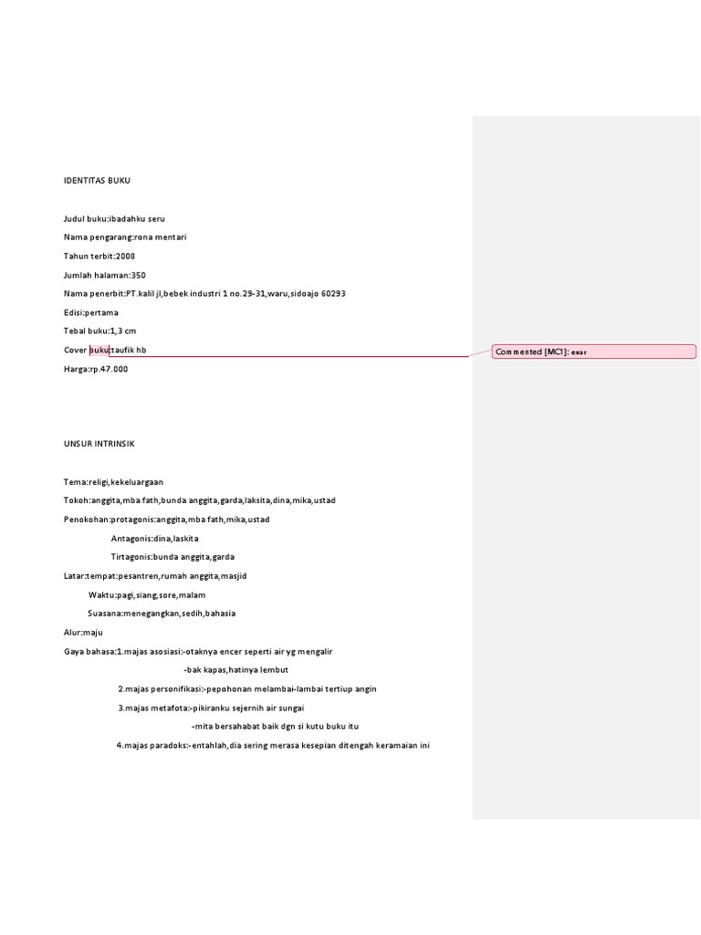 Identitas Buku | PDF