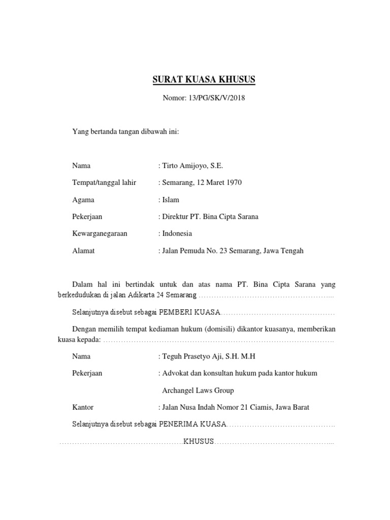 Contoh Surat Kuasa Gugatan Jawaban Gugatan Replik Dan Duplik | PDF