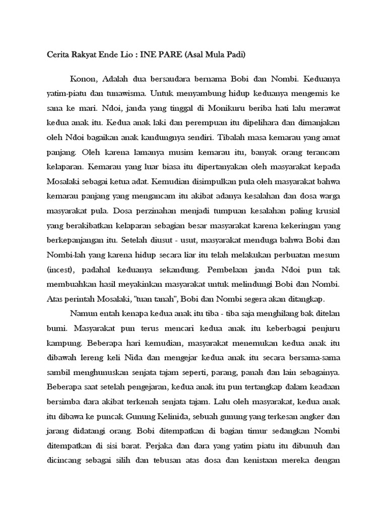 Cerita Rakyat Ende Lio | PDF