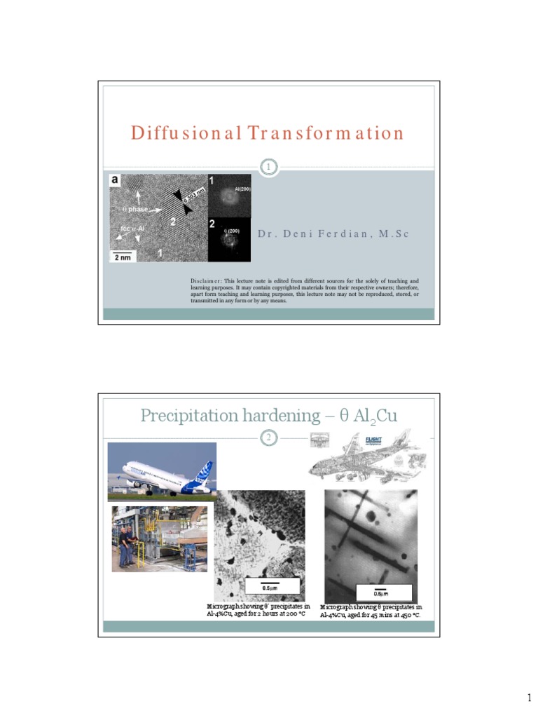 Diffusional Transformation KTF 2018 | PDF | Nucleation | Crystallite