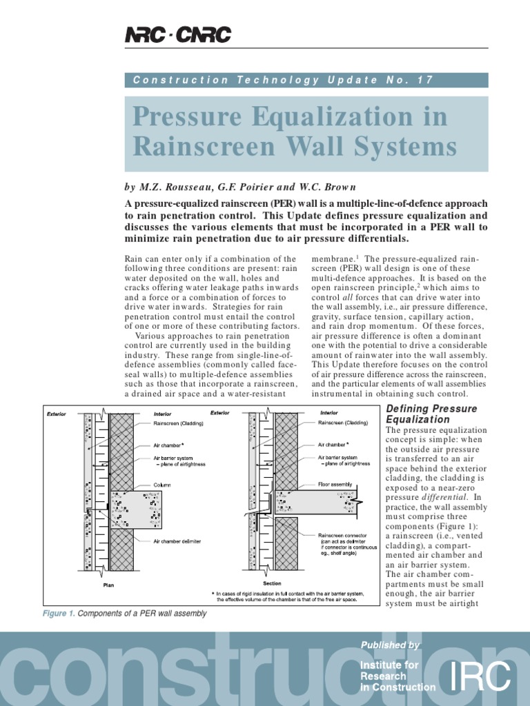 Pressure Equalization in Rain-Screen Wall Sysytems PDF | PDF | Wall ...