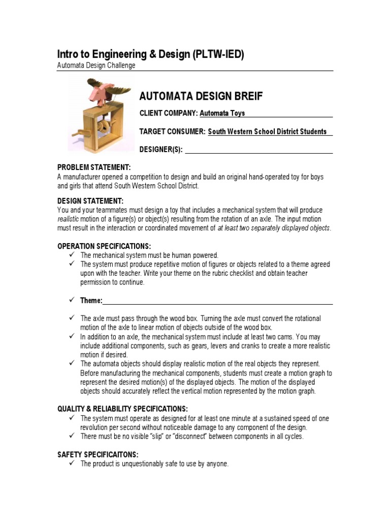 Intro To Engineering & Design (PLTW-IED) | PDF | Design | Engineering