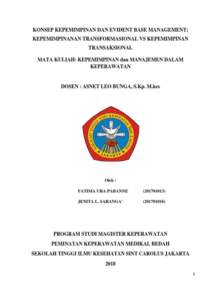 Tugas Kepemimpinan Transaksional Vs Transformasional | PDF