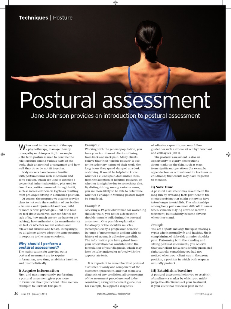 Jane Johnson Postural Assessment PDF | PDF | Abdomen | Pelvis