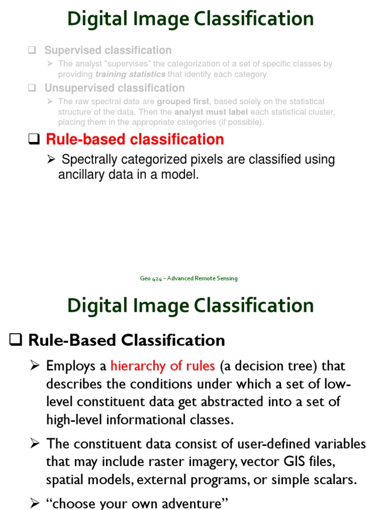 GEO424 Lect16 Rule Based Classification PDF | PDF | Statistical ...