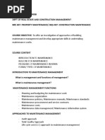 Building Maintenance Lecture Notes | PDF | Lease | Leasehold Estate