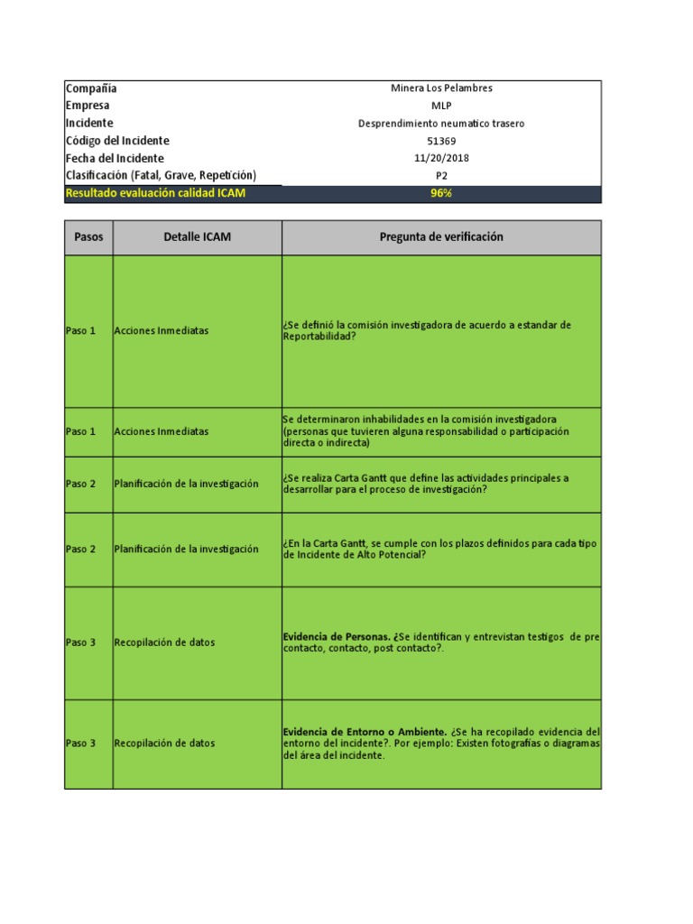 Calidad ICAM | Descargar gratis PDF | Información | Planificación