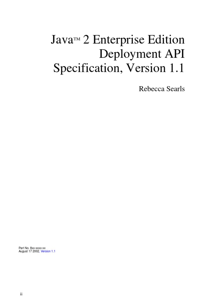 J2EE Deployment 1 1 FR Spec | PDF | Java Platform | Java (Programming ...