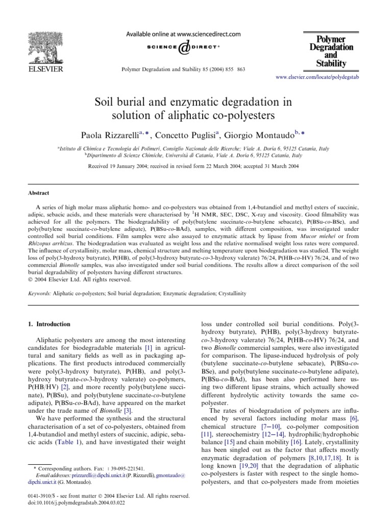 Soil Burial Test | PDF | Differential Scanning Calorimetry | Biodegradation
