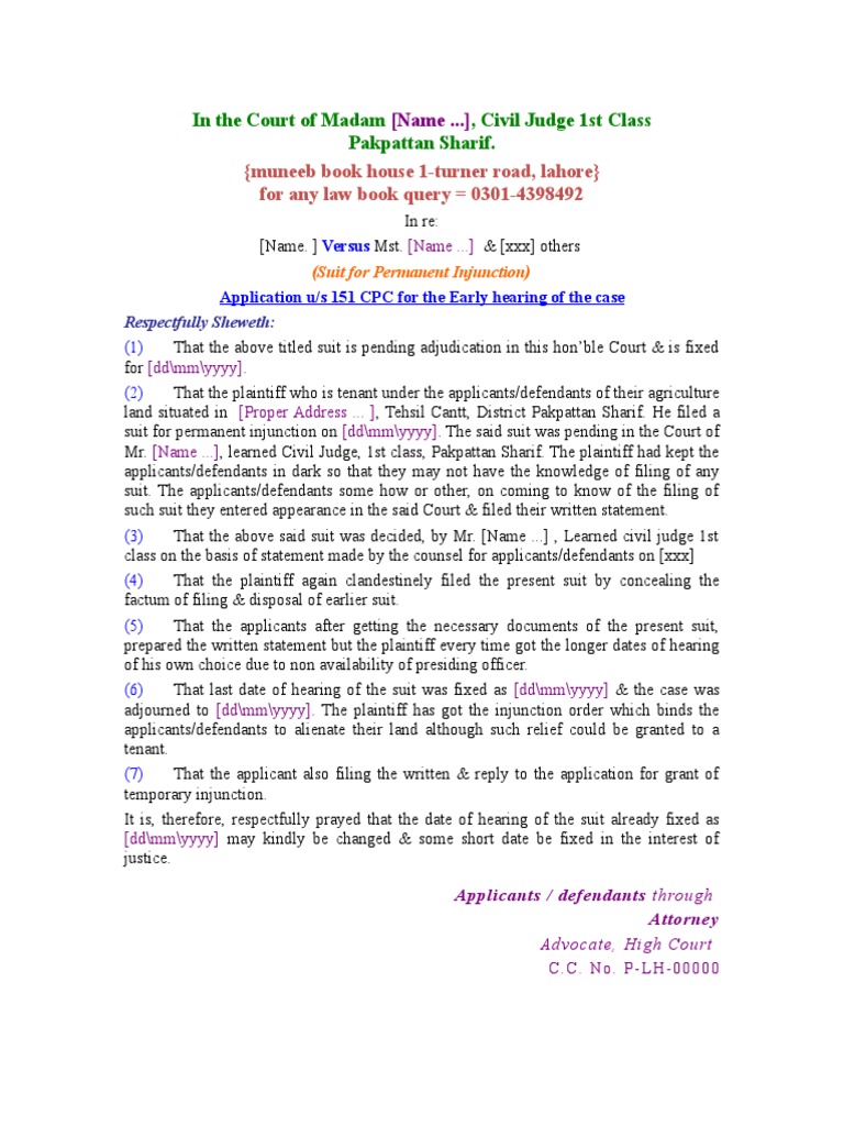 Early Hearing Format | PDF | Lawsuit | Judge