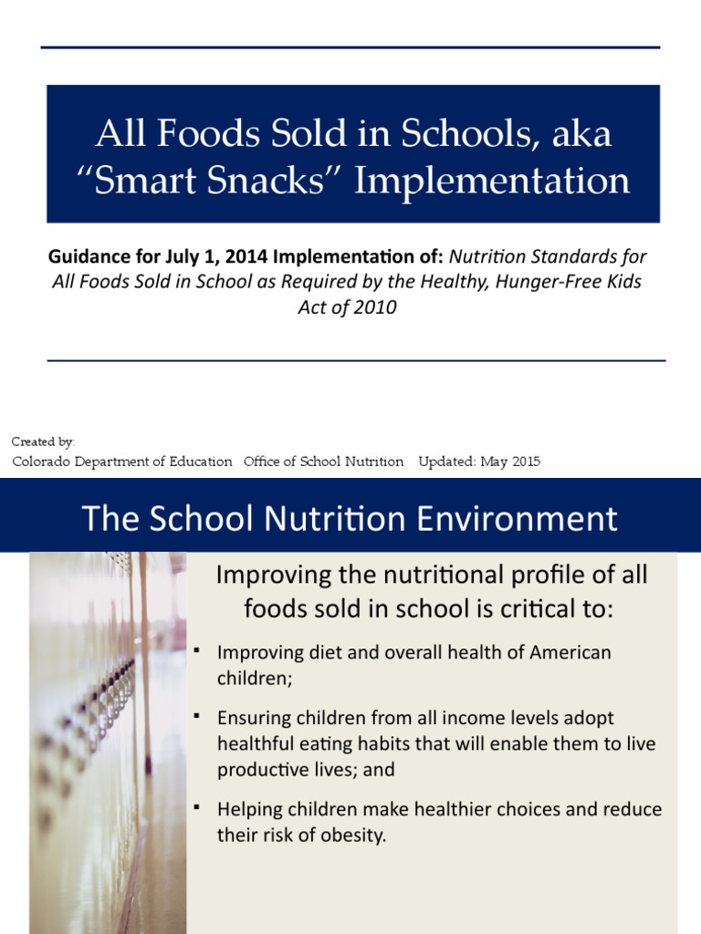 Smart Snacks Implementation Guidance | PDF | School Meal | Foods