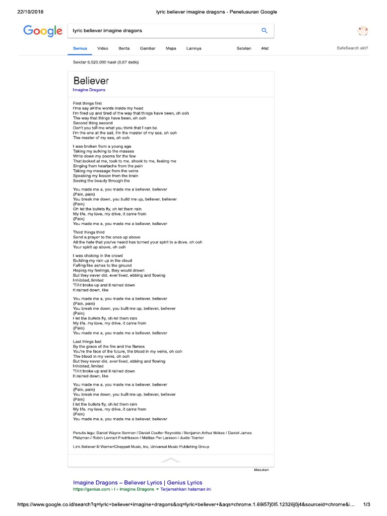 lyric believer imagine dragons.pdf