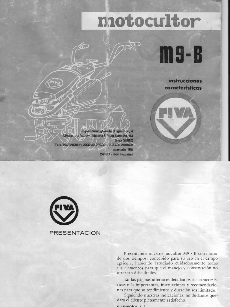 Vdocuments - MX - Manual Motocultor Piva m9 B PDF | PDF