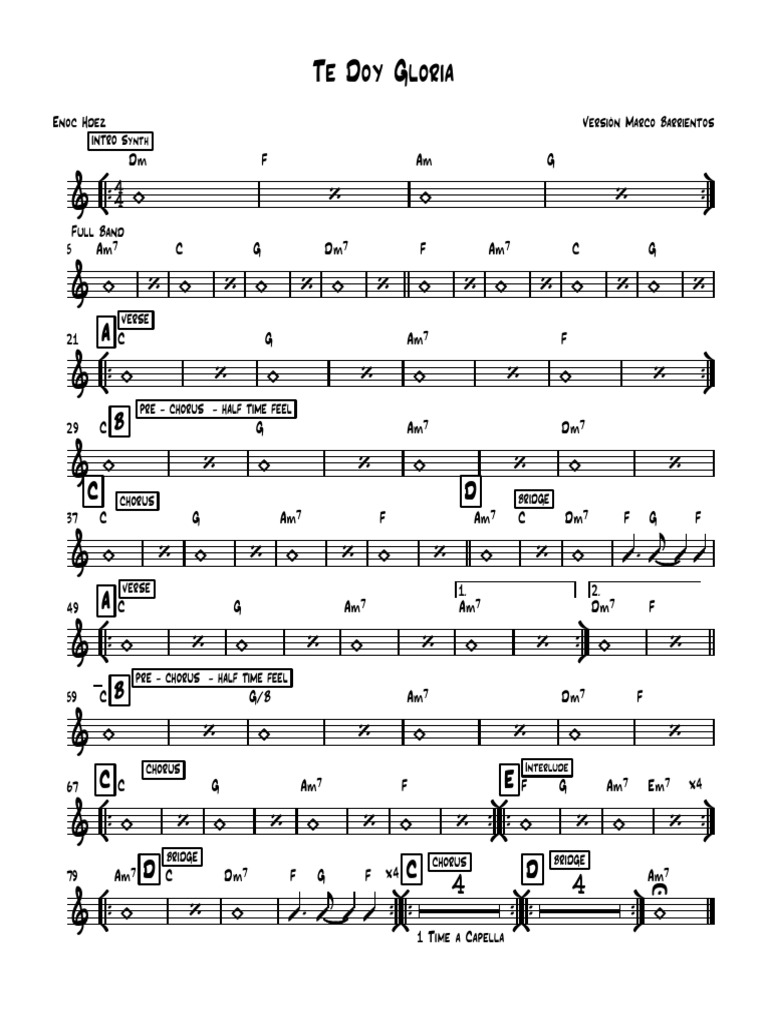 Chart - Te Doy Gloria - Marco Barrientos | Musical Forms | Songs