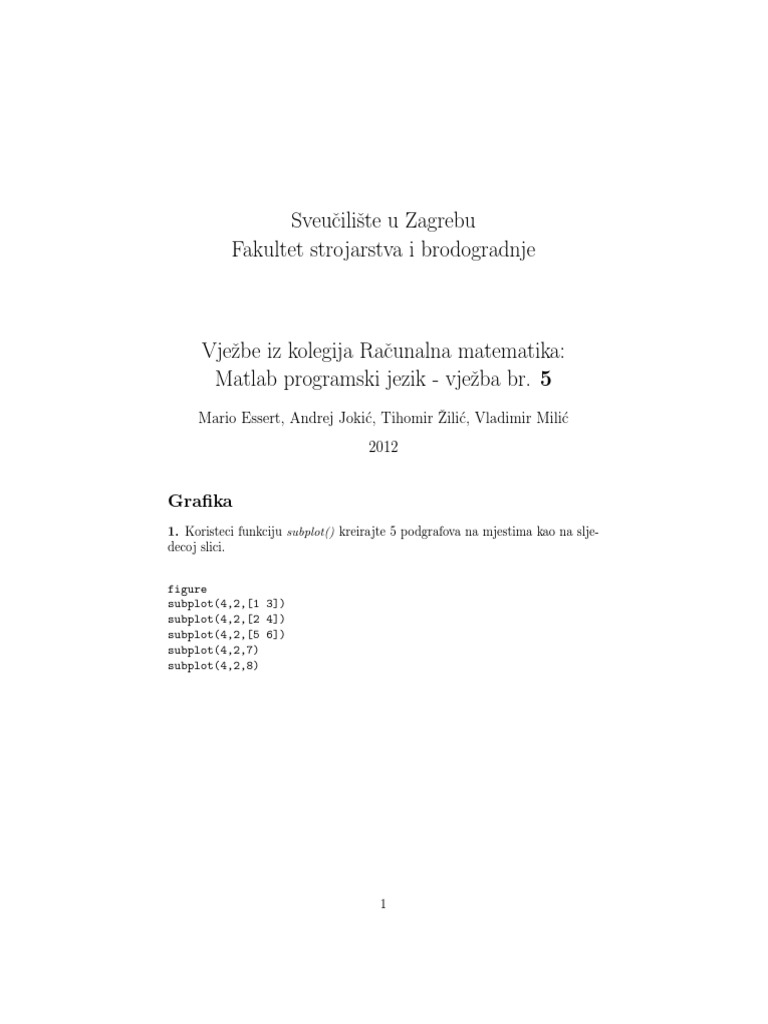 Sveu Cili Ste U Zagrebu Fakultet Strojarstva I Brodogradnje: Grafika | PDF | Teaching Methods ...