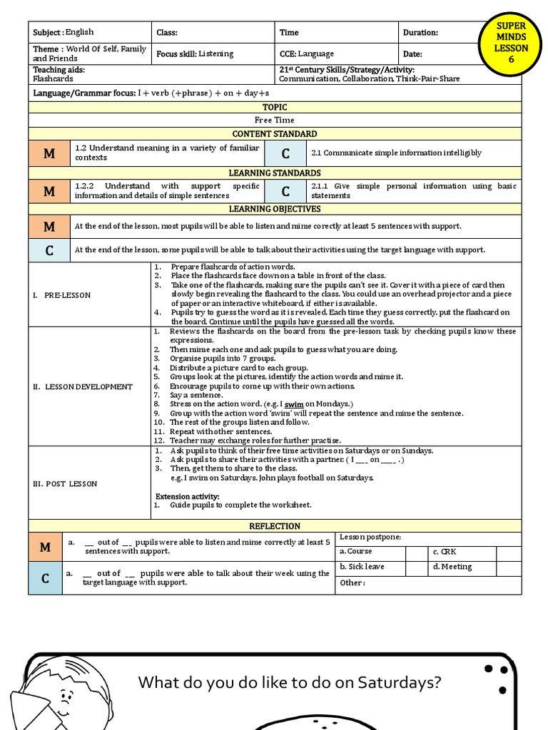 Year 2 Lesson Plan | PDF | Flashcard | Lesson Plan
