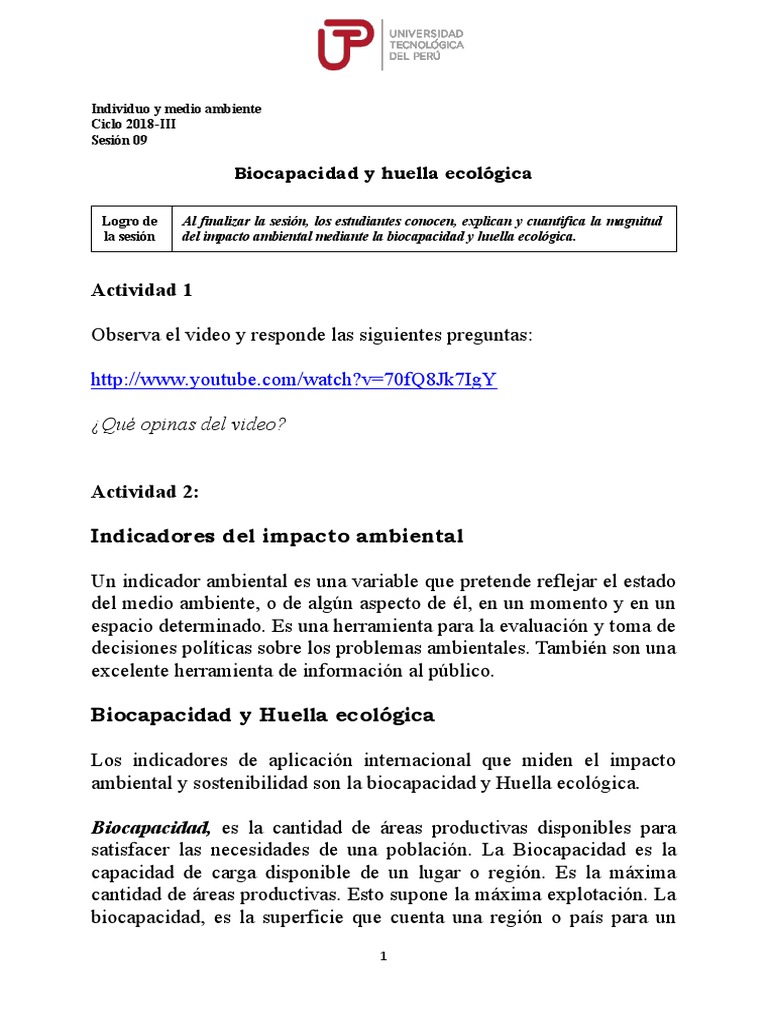 Biocapacidad y Huella Ecológica Lectura | PDF | Los bosques | Ciencia ...