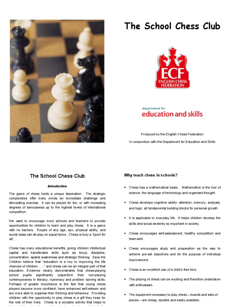 School Chessclub Leaflet | PDF | Chess | Attention