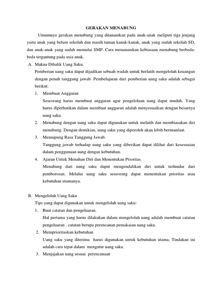 Gerakan Menabung Tugas Ica | PDF