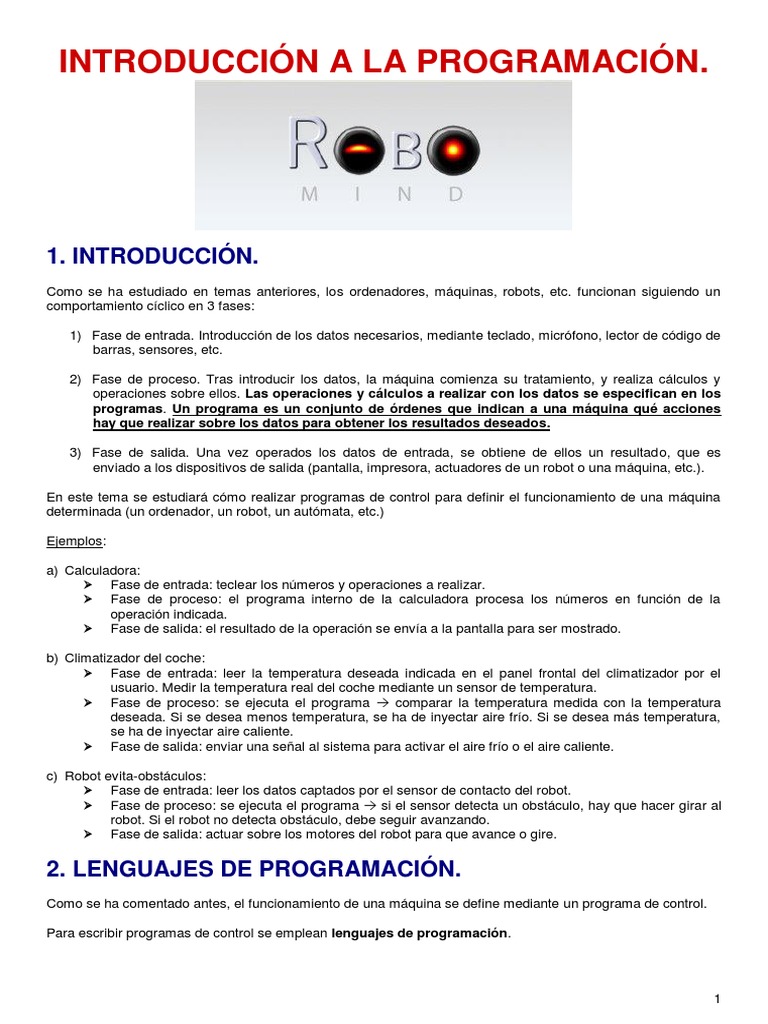 Manual de Robomind ESPAÑOL PDF | PDF | Lenguaje de programación | Programación de computadoras