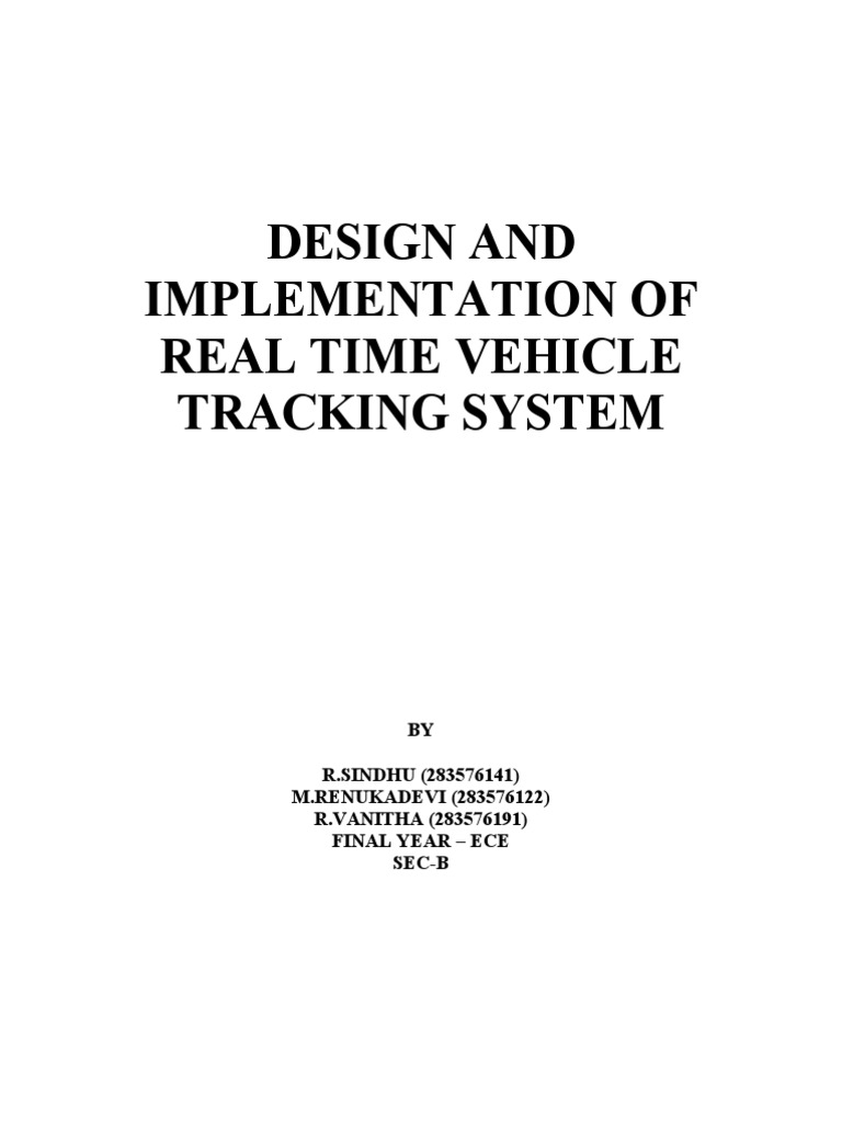 Design and Implementation of Real Time Vehicle Tracking System | PDF | General Packet Radio ...