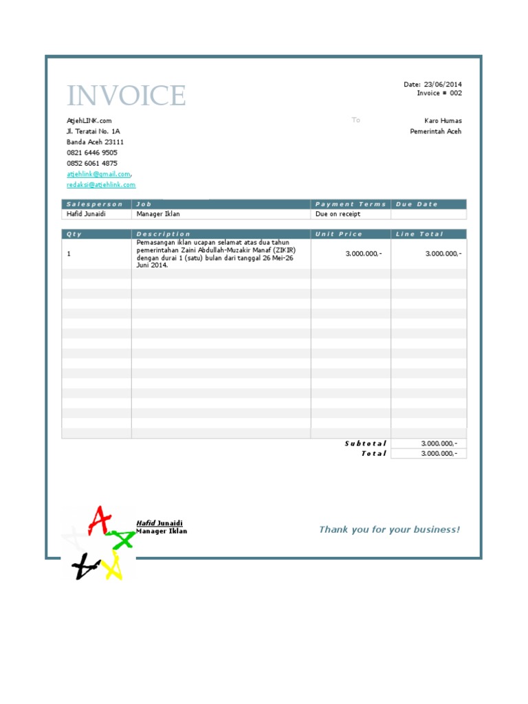 Invoice Iklan | PDF