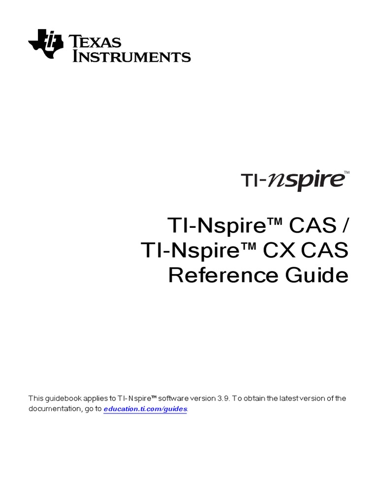 TI-NspireCAS ReferenceGuide EN PDF | PDF