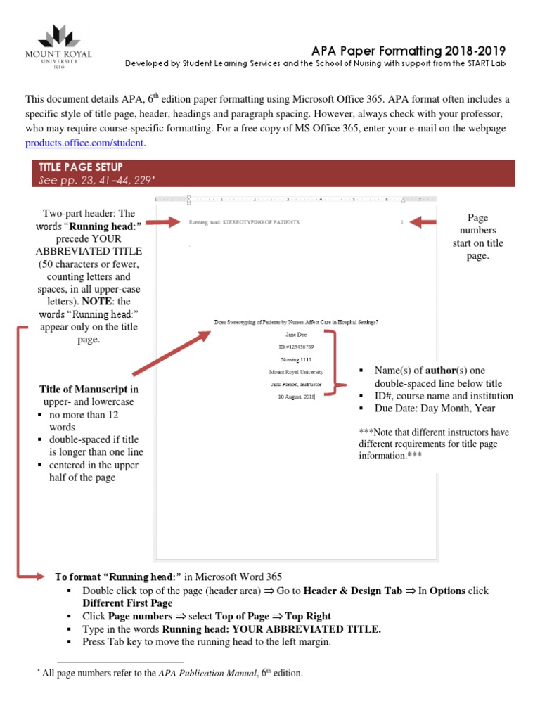 Title Page Setup: APA Paper Formatting 2018-2019 | PDF | Stereotypes ...