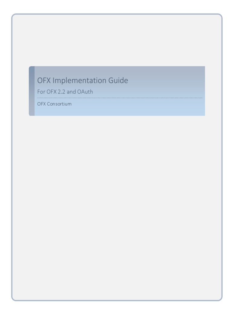 OFX Implementation Guide For OFX 2.2 and OAuth | PDF | Json | Server ...