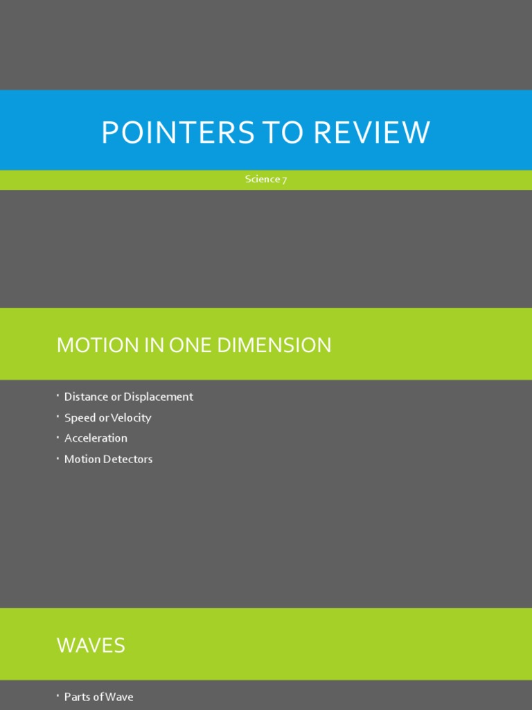 Pointers To Review: Science 7 | PDF