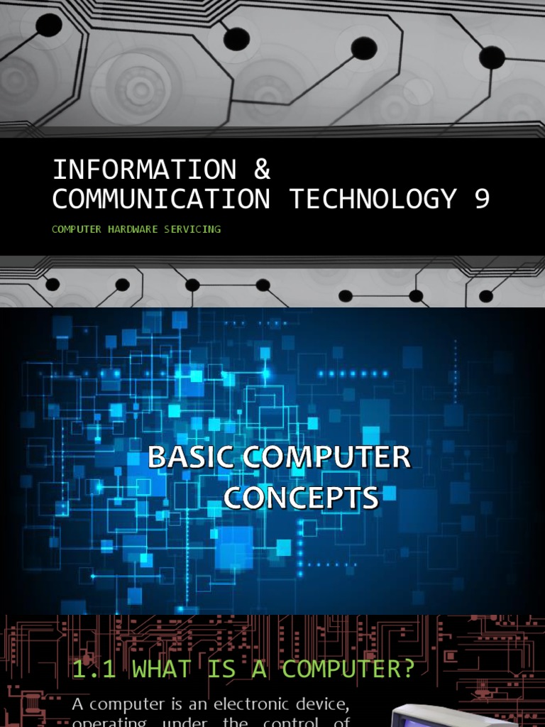 ICT 9 Basic Computer Concepts | PDF | Classes Of Computers | Microcomputers