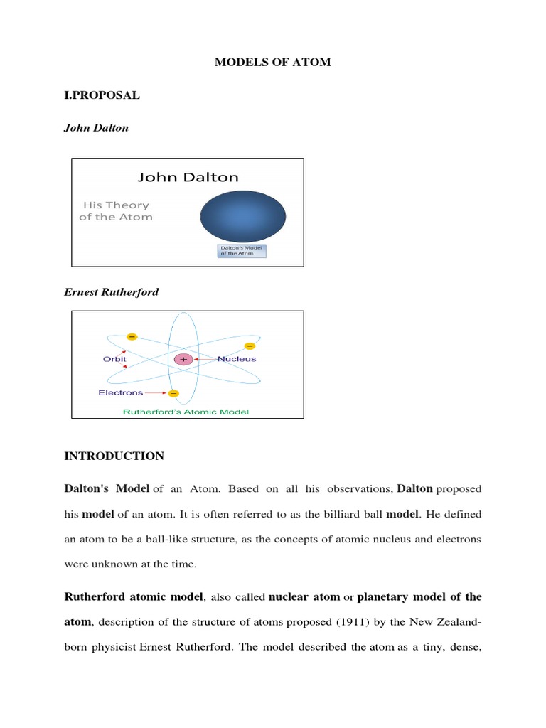 Models of Atom | PDF