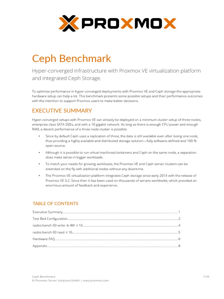 Proxmox VE - Ceph Benchmark 201802 PDF | PDF | Solid State Drive | Computer Networking
